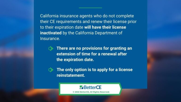 What If I Don’t Renew My California Insurance License On Time? - BetterCE