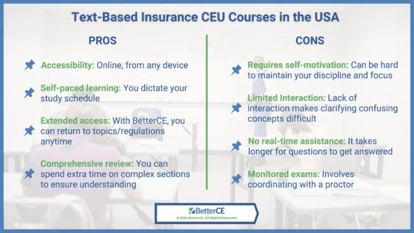 Pros & Cons of Text-Based Insurance CE vs. Insurance CE Webinars