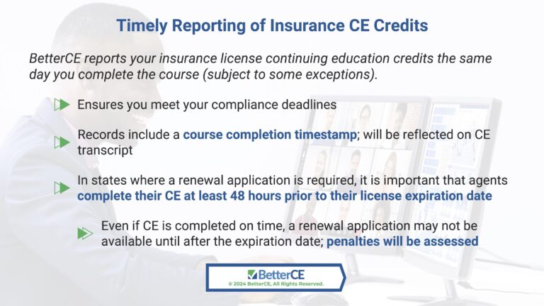 When Are Insurance CE Credits Reported After I Complete Insurance CE?
