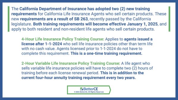 SPECIAL BULLETIN: New Training Requirements for California Life ...